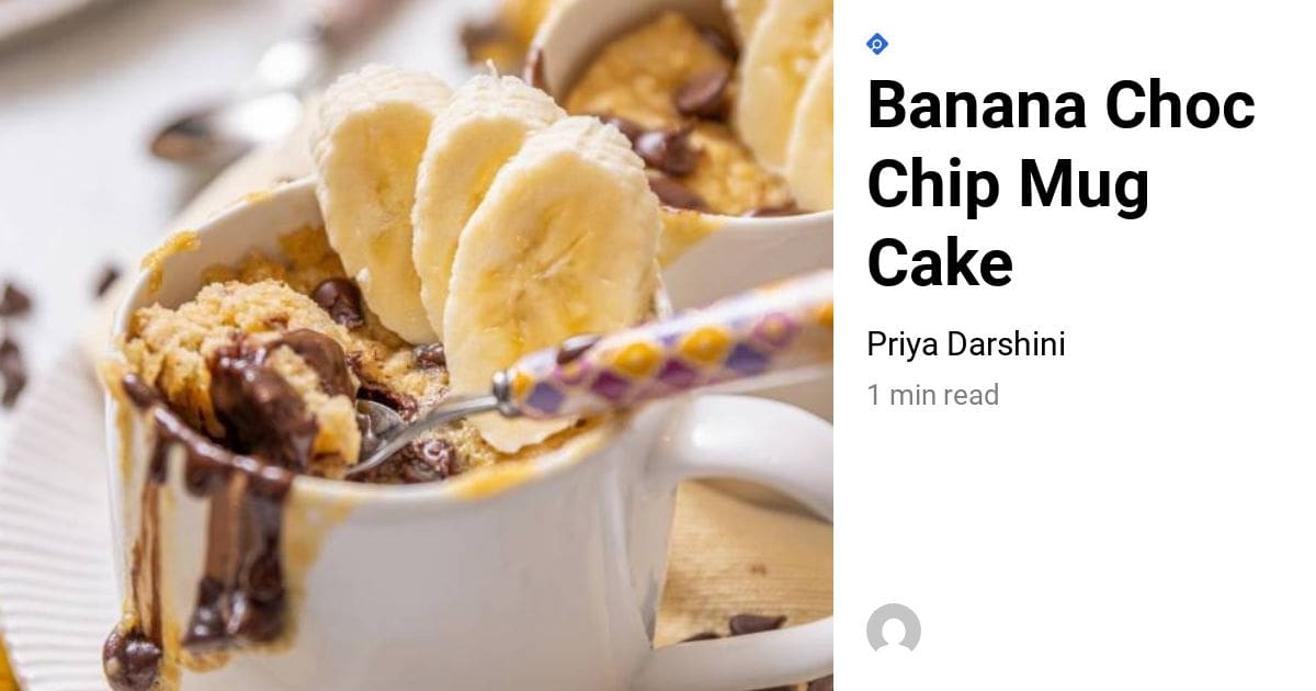 Banana Choc Chip Mug Cake - Zone Fresh