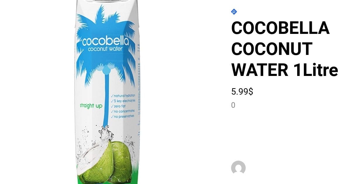 COCOBELLA COCONUT WATER 1Litre - Zone Fresh