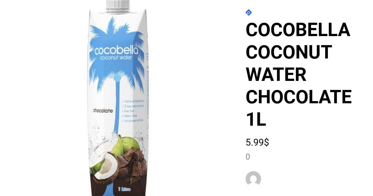 COCOBELLA COCONUT WATER CHOCOLATE - Zone Fresh