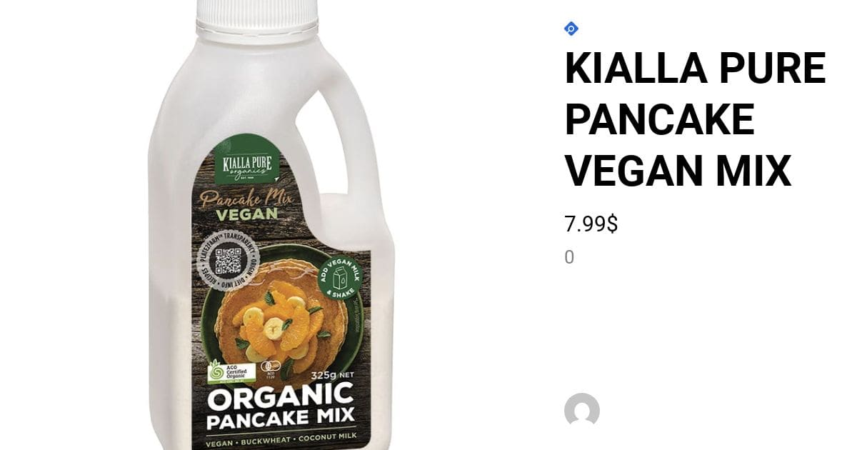 KIALLA PURE PANCAKE VEGAN MIX - Zone Fresh