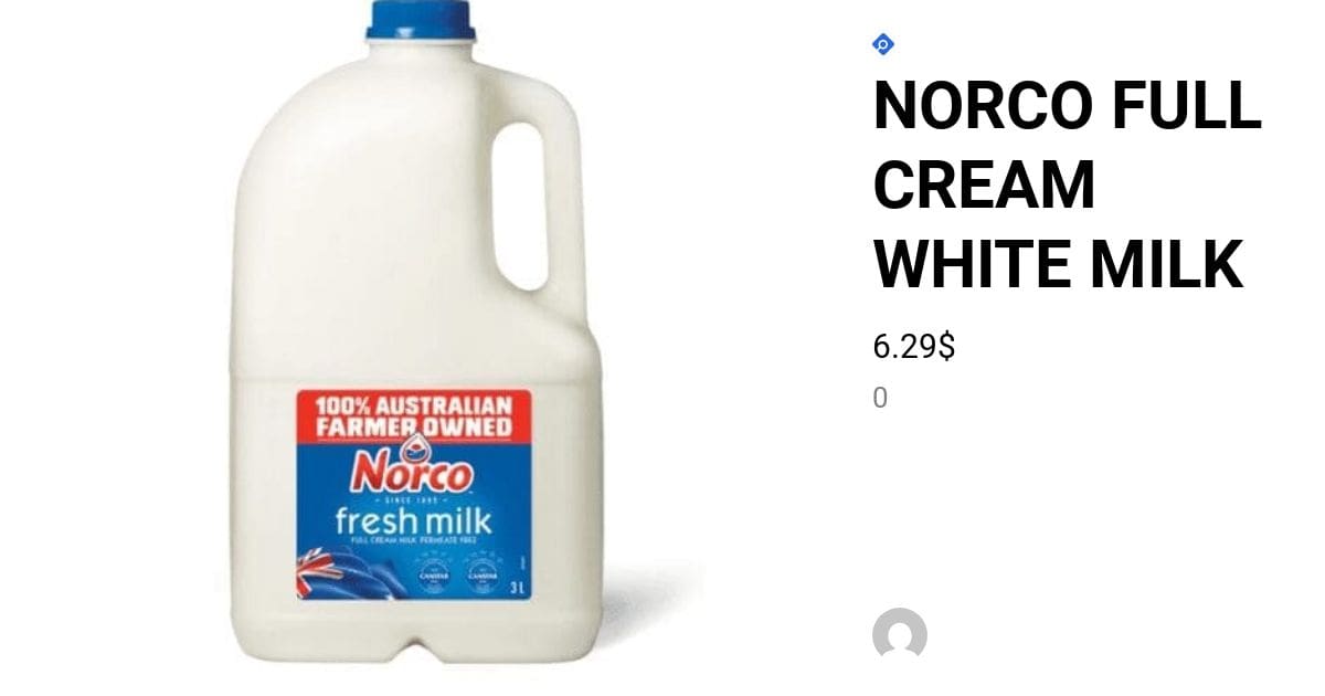 NORCO FULL CREAM WHITE MILK - Zone Fresh