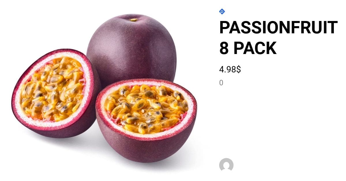 PASSIONFRUIT TUBS - Zone Fresh