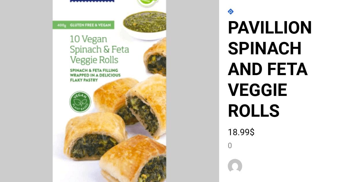 PAVILLION SPINACH AND FETA VEGGIE ROLLS - Zone Fresh