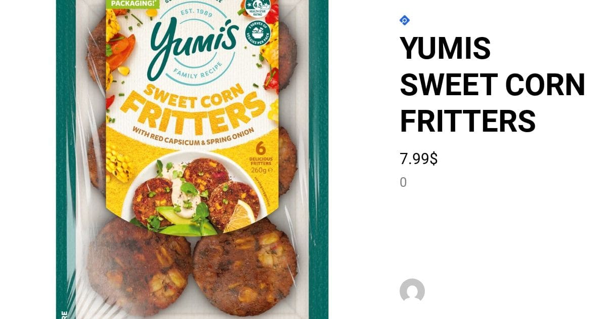 YUMIS SWEET CORN FRITTERS - Zone Fresh