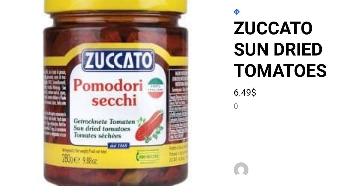 ZUCCATO SUN DRIED TOMATOES - Zone Fresh